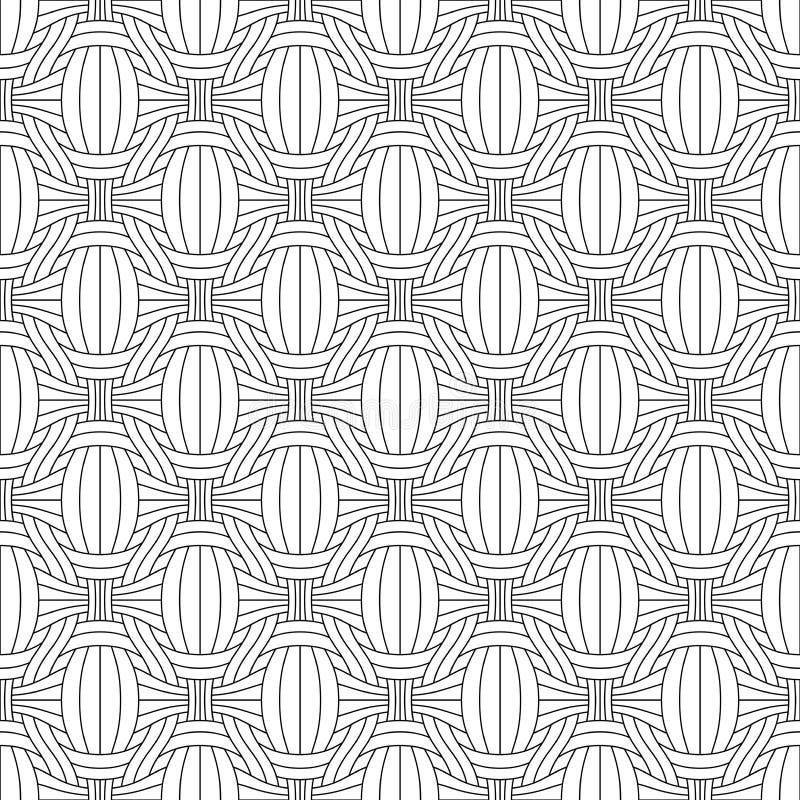 Abstract Seamless Geometric Pattern with Weave Ornament. Simple Black ...