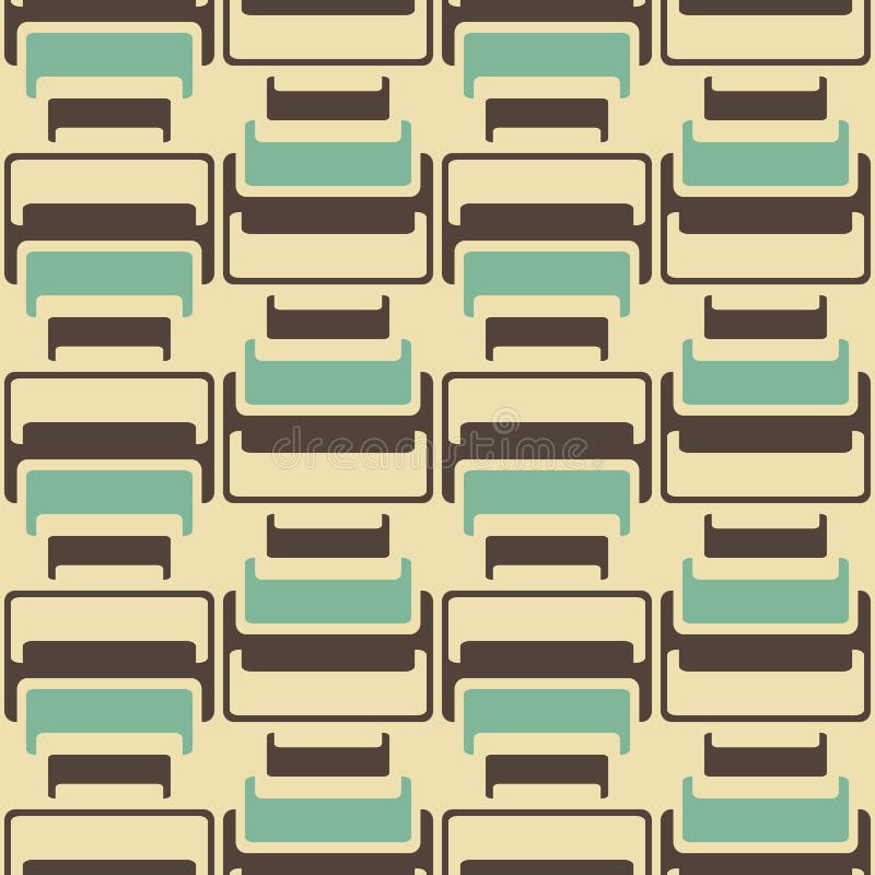 Abstract Seamless Geometric Retro Pattern Stock Vector - Illustration ...