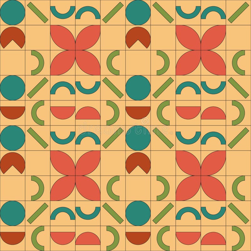 Abstract Seamless Geometric Tile Pattern Stock Vector Illustration Of