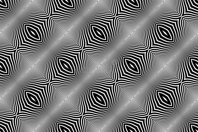 Abstract Seamless Geometric Wavy Lines Pattern with Striped Texture ...