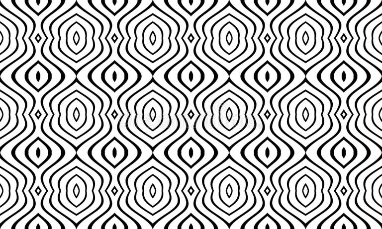 Seamless Geometric Wavy Lines Pattern Stock Vector - Illustration of ...