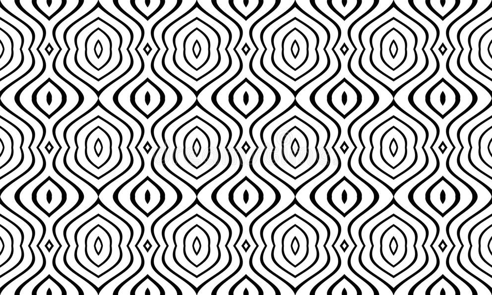 Seamless Geometric Wavy Lines Pattern Stock Vector - Illustration of ...