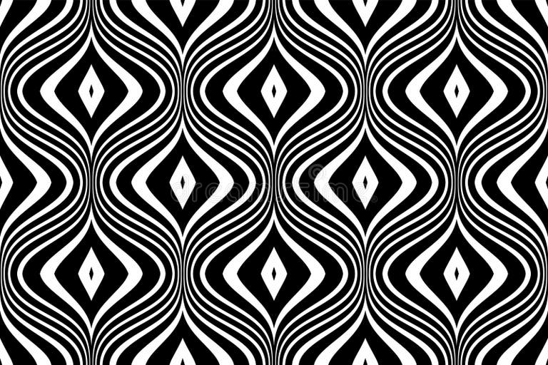 Seamless Geometric Wavy Lines Pattern Stock Vector - Illustration of ...