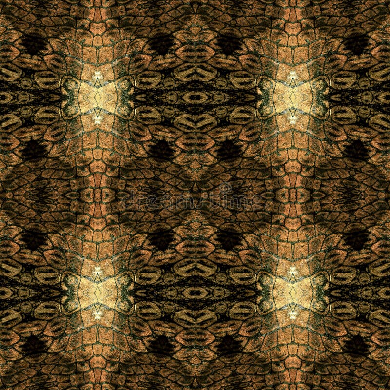 Abstract Seamless Gold and Brown Snake Pattern Stock Illustration ...