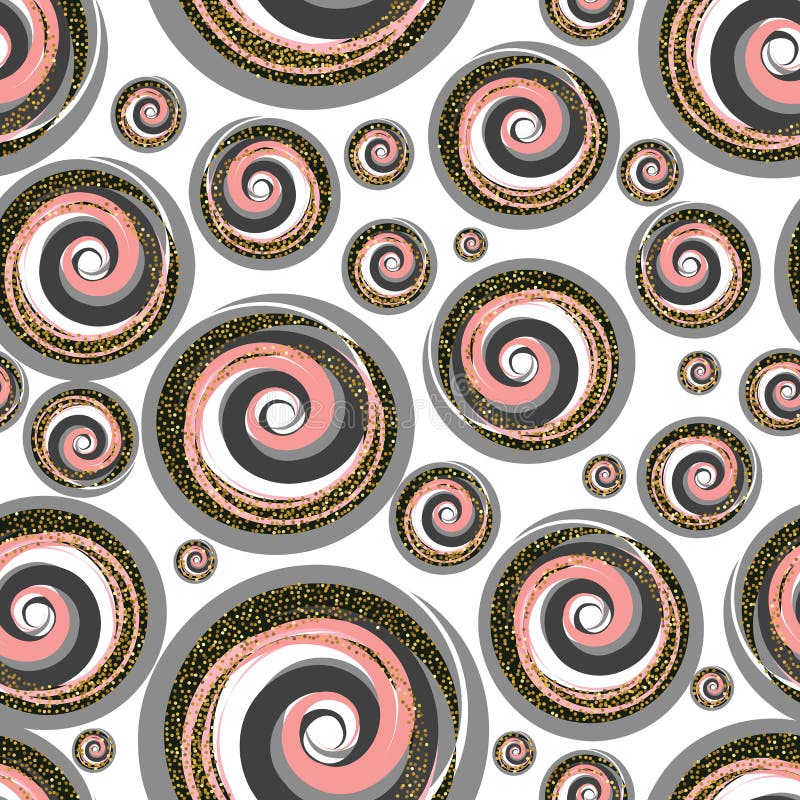 Vector Swirl Seamless Pattern with Gold Glitter on Stock Vector ...