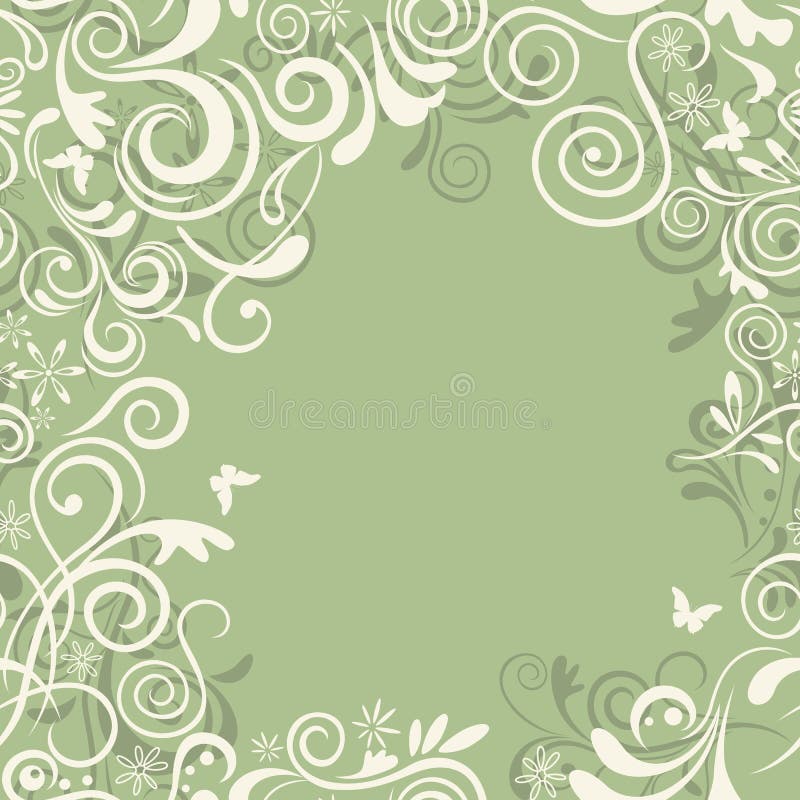 Abstract Seamless Green Floral Frame Stock Vector - Illustration of ...