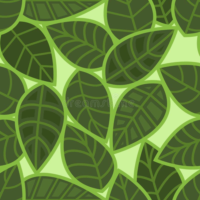 Abstract Seamless Green Leaves Pattern Stock Vector - Illustration of ...