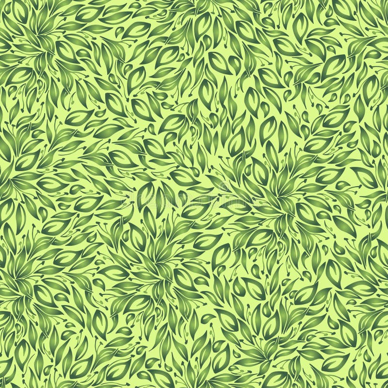 Abstract Seamless Green Pattern. Vector Monochrome Background Stock ...
