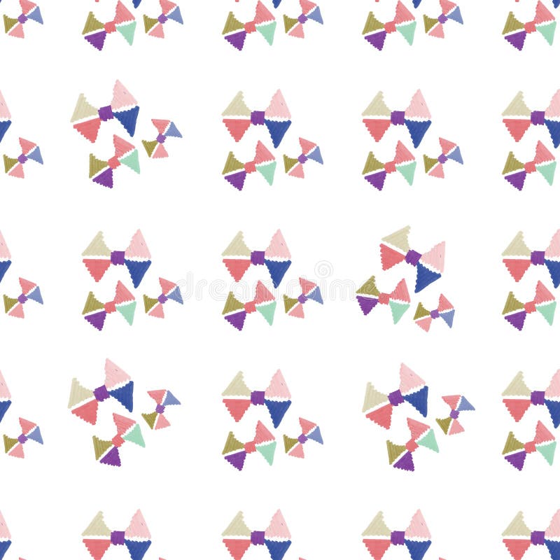 Abstract Seamless Hand Draw Pattern Bow Stock Vector - Illustration of ...