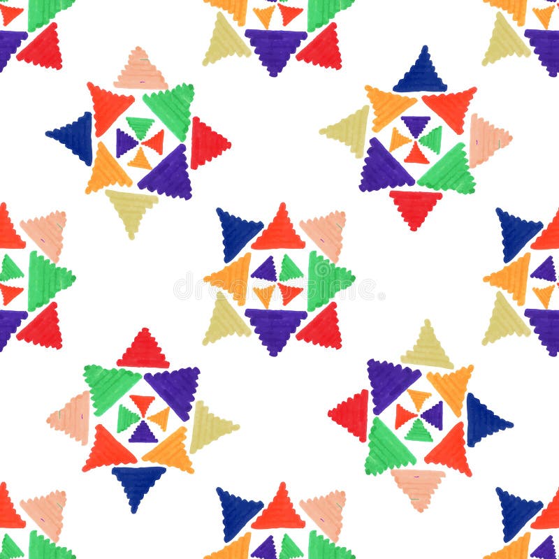 Abstract Seamless Hand Draw Pattern Cross Star Stock Illustrations – 24 ...