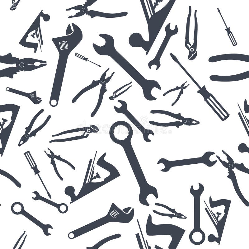 Abstract Seamless Hand Tools Pattern. Vector Stock Vector ...