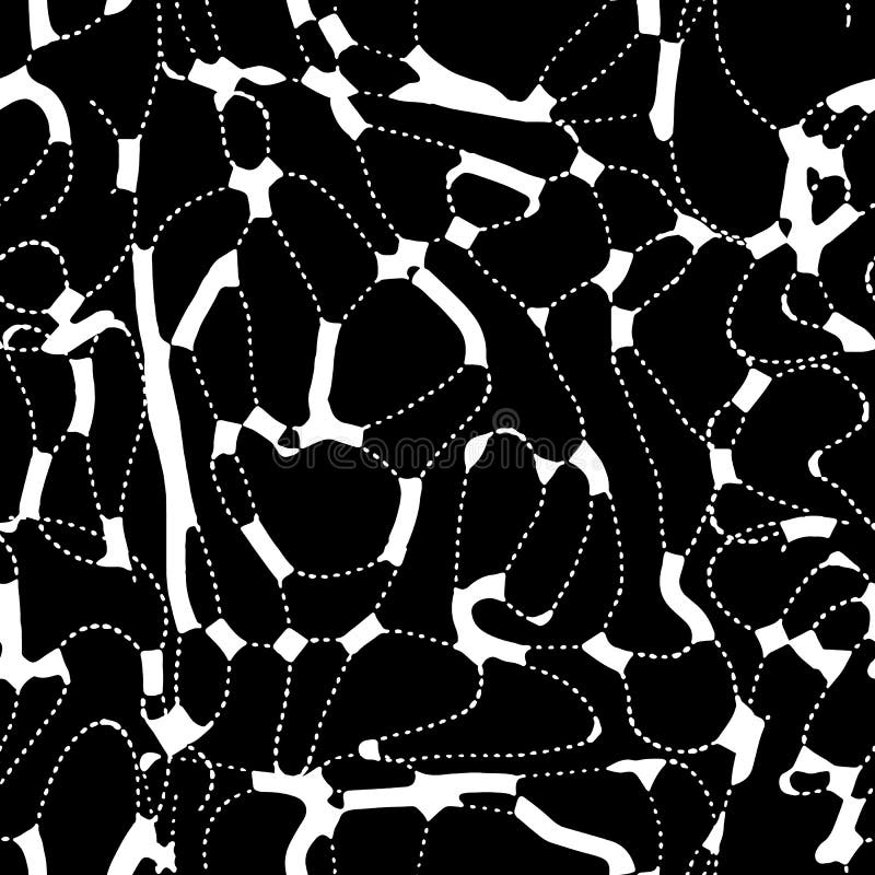 Abstract Seamless Ink Pattern on Black Background Stock Vector ...