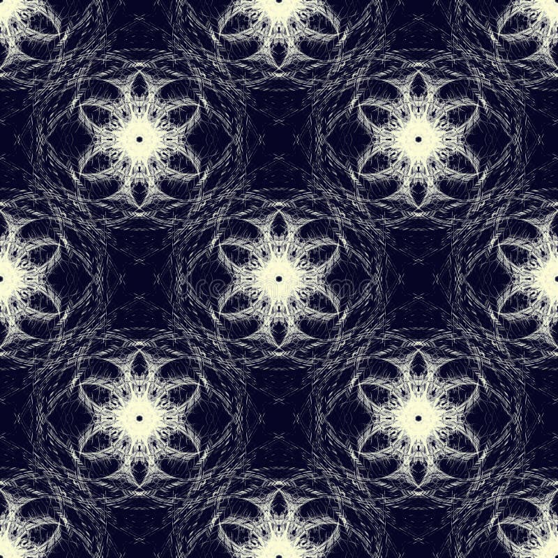Abstract Seamless Lace Pattern, Light Elements on Dark Background Stock ...