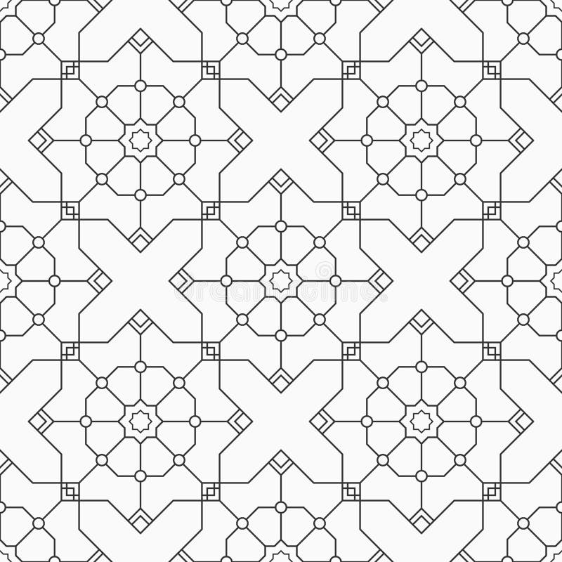 Abstract Seamless Pattern of Intersecting Geometric Shapes. Stock ...