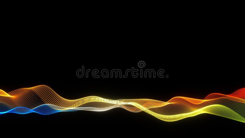 Mesh Glowing Multicolored Futuristic Particle Digital Abstract Stock ...