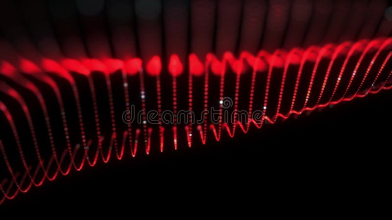 Abstract Seamless Loop of Mesh Glowing Red Dot Digital Luxurious ...
