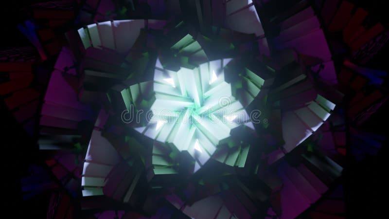Abstract Seamless Looped Neon Animation of Infinite Square Tunnel. VJ ...