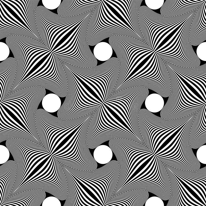Abstract Seamless Op Art Pattern with 3D Illusion Effect Stock Vector ...