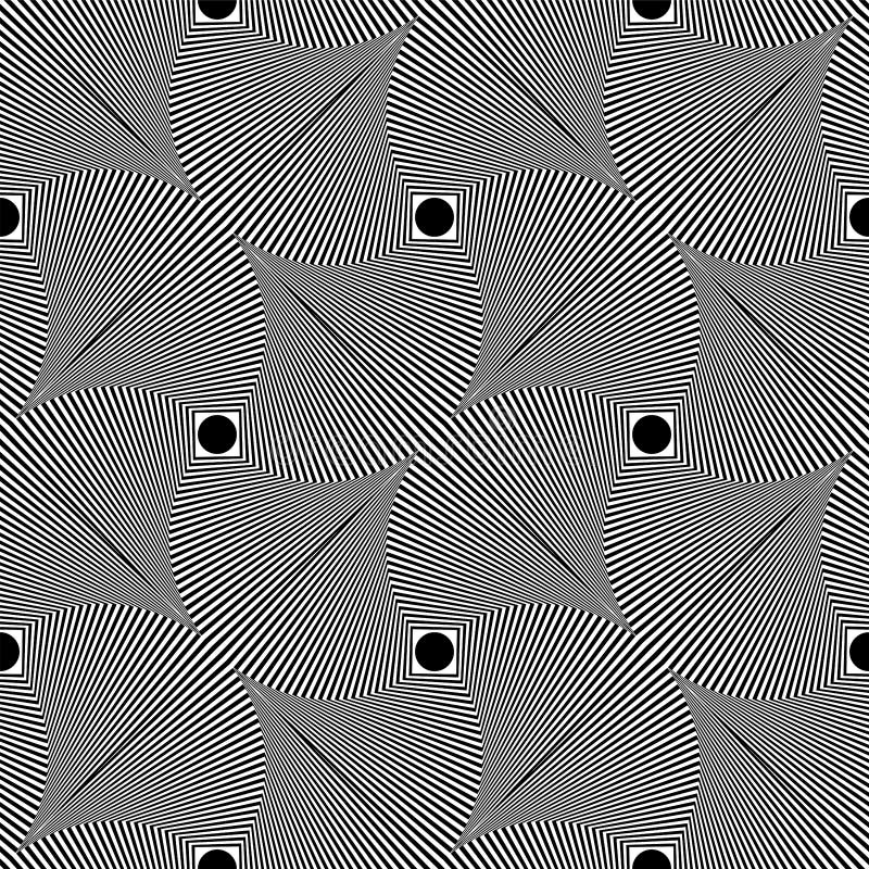 Abstract Seamless Op Art Pattern. Striped Lines Texture Stock Vector ...