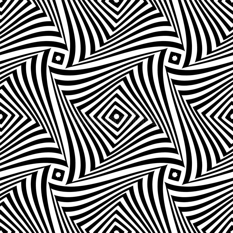 Abstract Seamless Op Art Pattern. Twisting Lines Texture Stock Vector ...