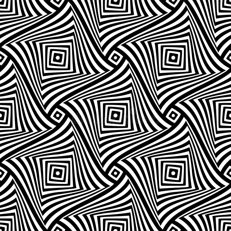 Abstract Seamless Op Art Pattern. Twisting Lines Texture Stock Vector ...