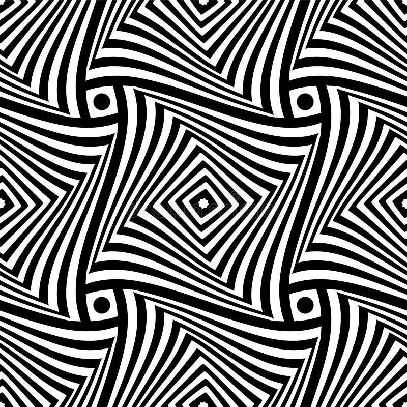Abstract Seamless Op Art Pattern. Twisting Lines Texture Stock Vector ...