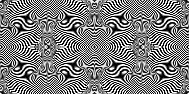 Abstract Seamless Op Art Wavy Lines Pattern. Striped Texture Stock ...