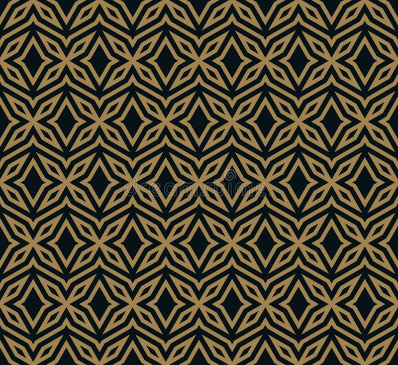 Abstract Seamless Ornament Pattern Vector Illustration Woth Gold Color ...