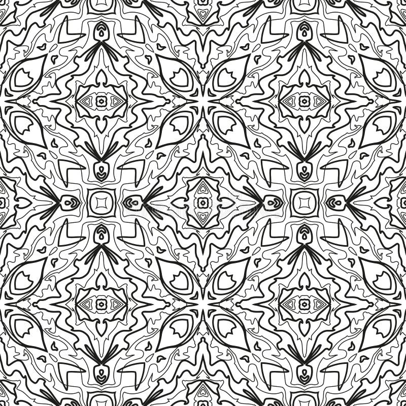 Seamless Outline Floral Pattern Stock Vector - Illustration of circle ...