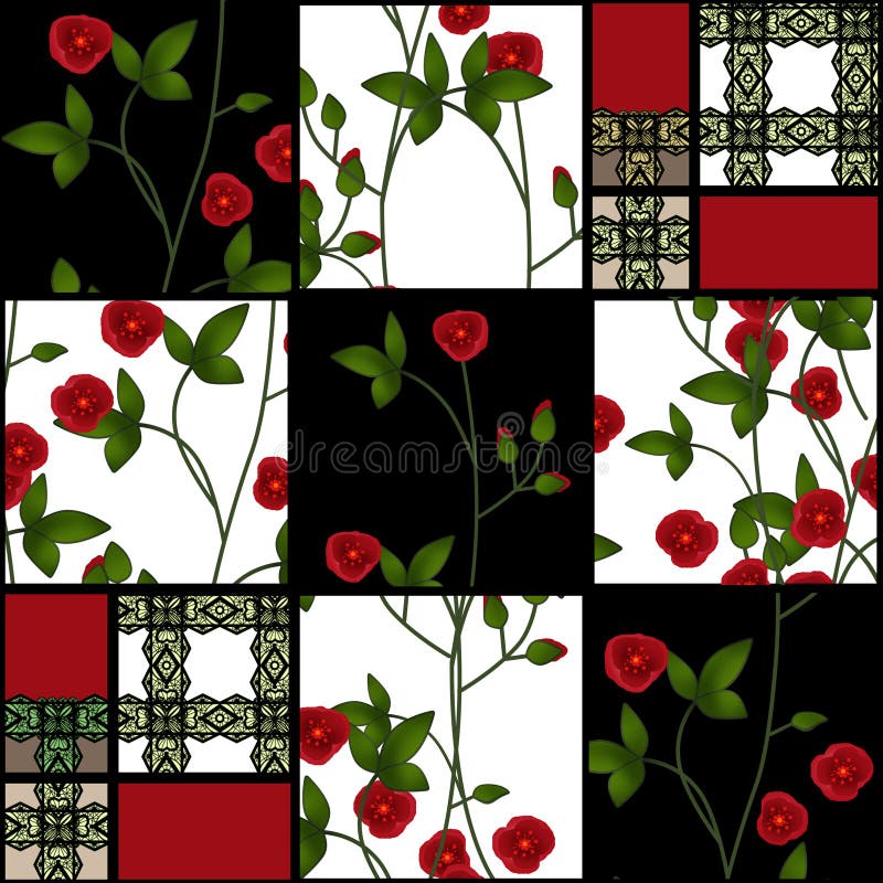 Vector. Seamless Red Classicism Wallpaper Stock Vector - Illustration of classic, historical ...