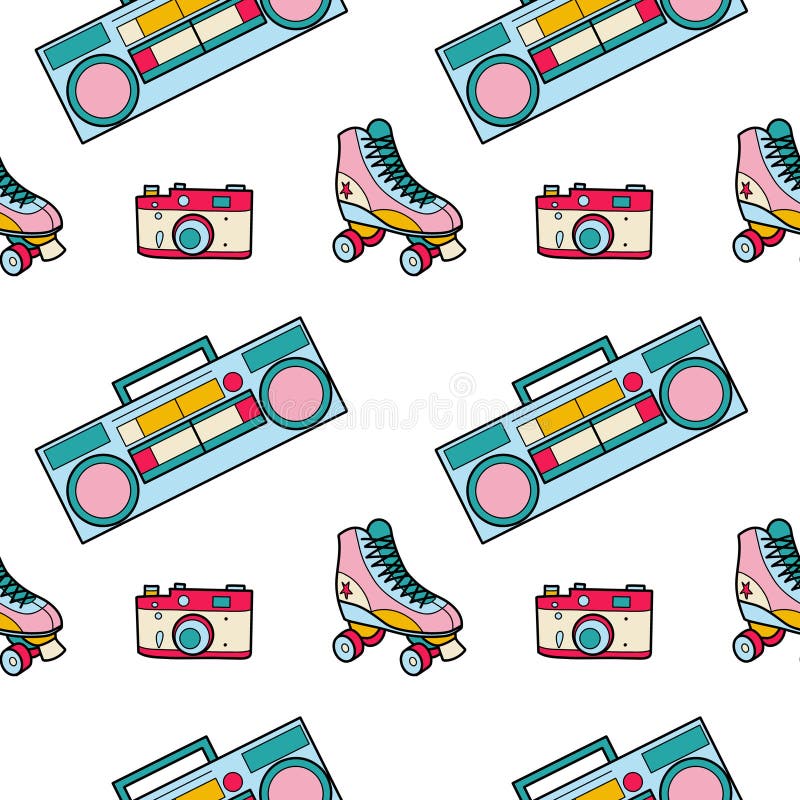 Abstract Seamless Pattern in 90s Style Vector Stock Vector ...