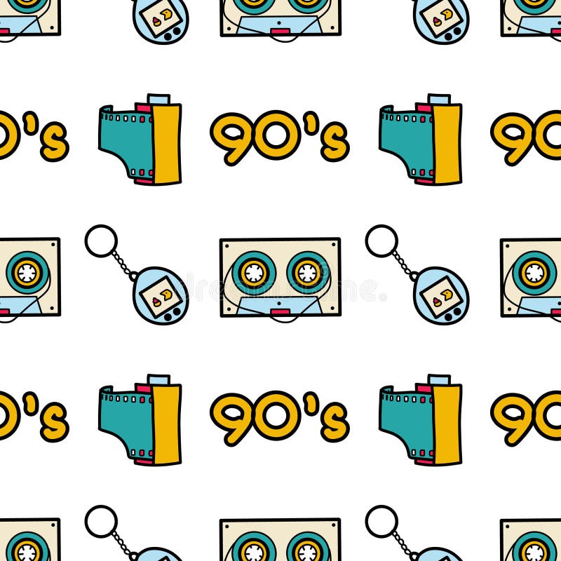 Abstract Seamless Pattern in 90s Style Vector Stock Vector ...