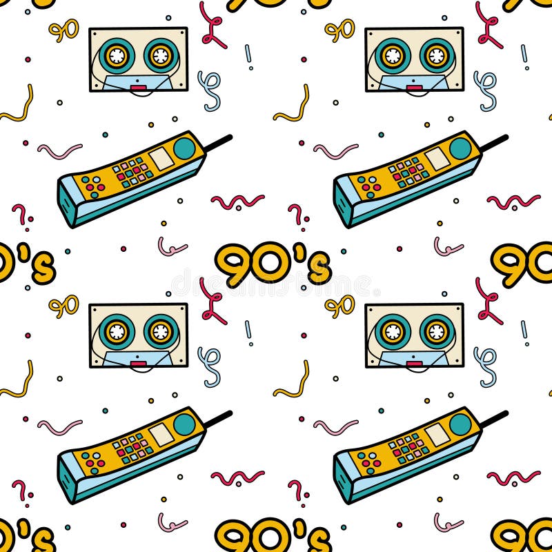 Abstract Seamless Pattern in 90s Style Vector Stock Vector ...