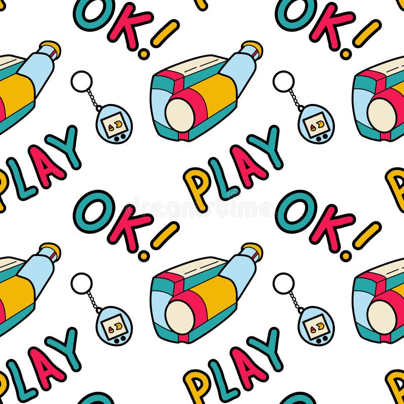 Abstract Seamless Pattern in 90s Style Vector Stock Vector ...