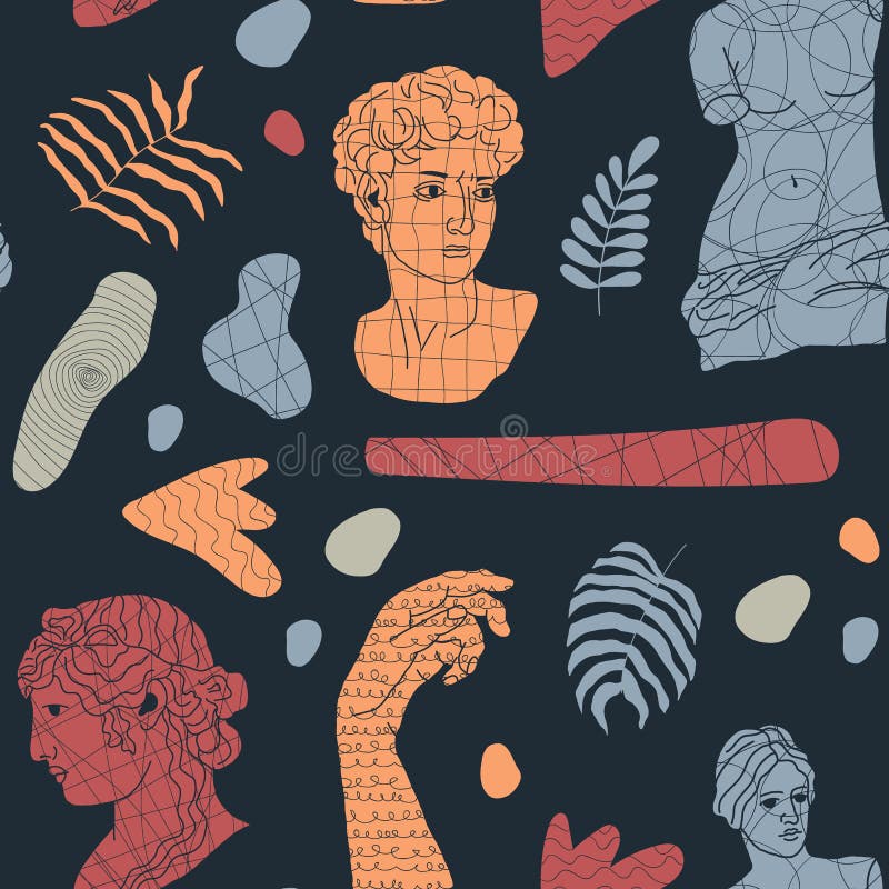 Abstract Seamless Pattern with Antique Elements. Stock Vector ...