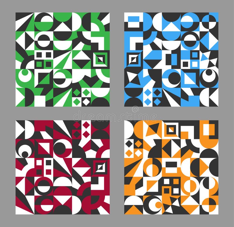 Abstract Seamless Pattern of Arbitrary Geometric Shapes Stock Vector ...