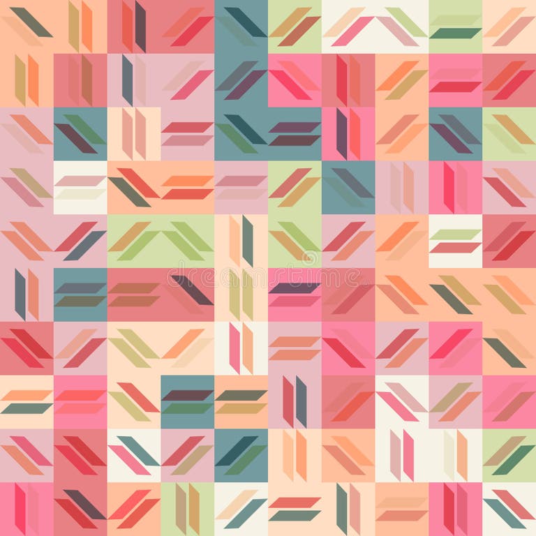 Abstract Seamless Pattern of Arbitrary Lines and Shapes Stock Vector ...
