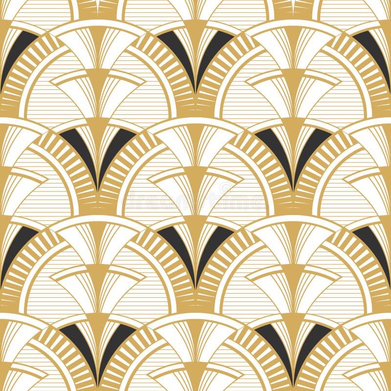 Abstract Seamless Pattern in Art Deco Style. Stock Vector ...