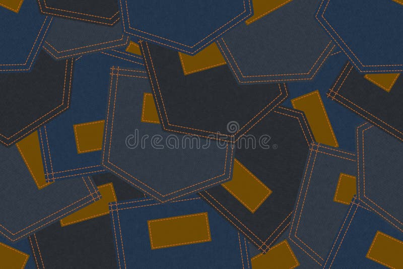Abstract Seamless Pattern Background. Jeans Pockets Stock Illustration ...