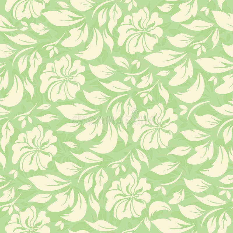Abstract Seamless Pattern with Beautiful Green Floral Background Stock ...