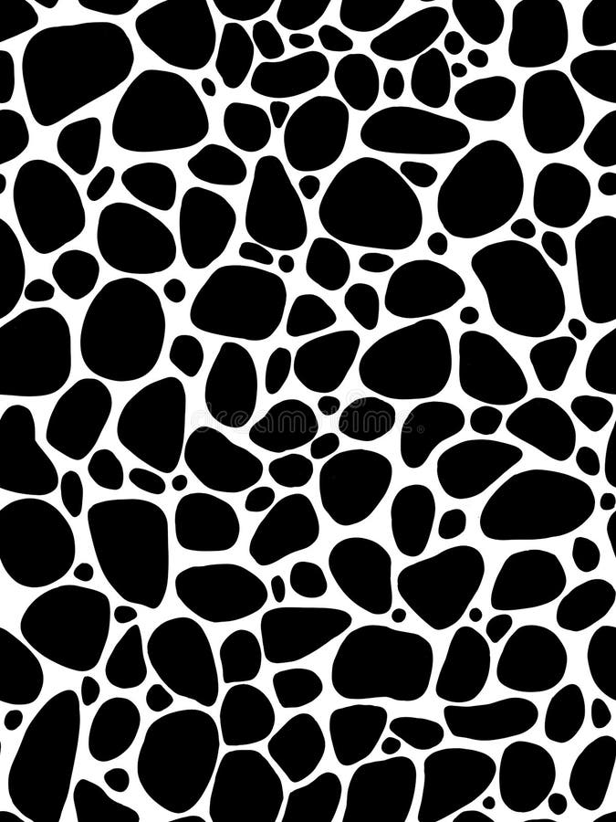 Abstract Seamless Pattern with Black Abstract Shapes, Simple Hand Drawn ...