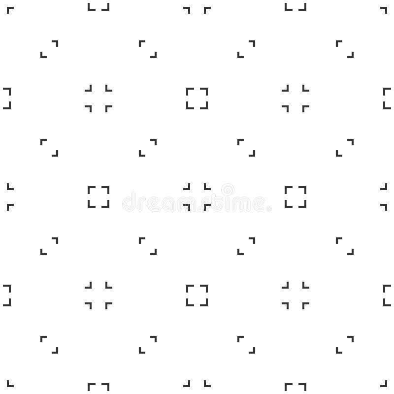 Abstract Seamless Pattern, Black and White of Dashed Line Square Shape ...
