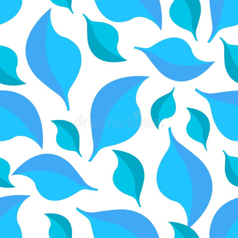 Abstract Seamless Pattern with Blue Leaves Stock Vector - Illustration ...