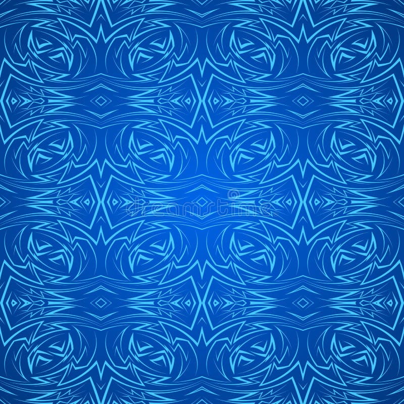 Abstract Seamless Pattern in Blue Stock Vector - Illustration of curve ...