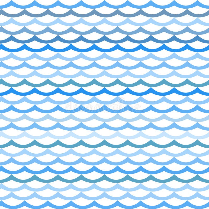 Abstract Seamless Pattern with Blue Waves Stock Vector - Illustration ...