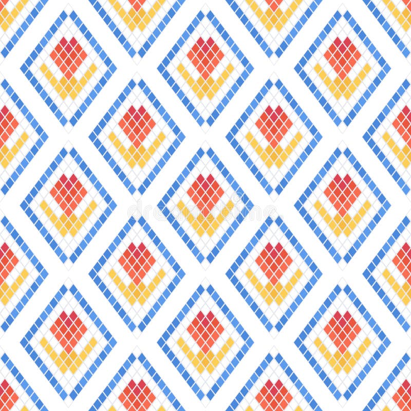 Abstract Seamless Pattern of Bright Diamonds. Geometric Shapes Stock ...