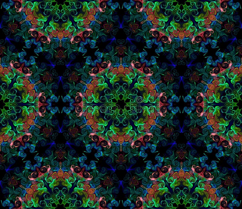 Abstract Seamless Pattern of Bright Lines on a Black Background Stock ...