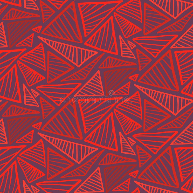 Seamless Pattern with Bright Red Triangles Stock Vector - Illustration ...
