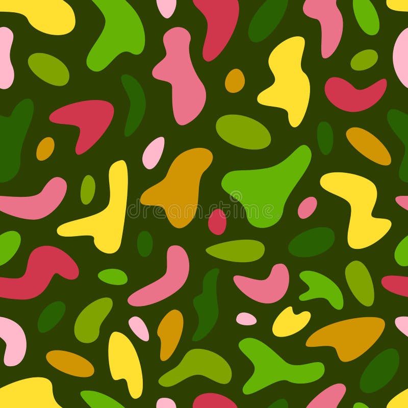 Abstract Seamless Pattern. Bright Spots, Blots on Green. Baby Vector ...