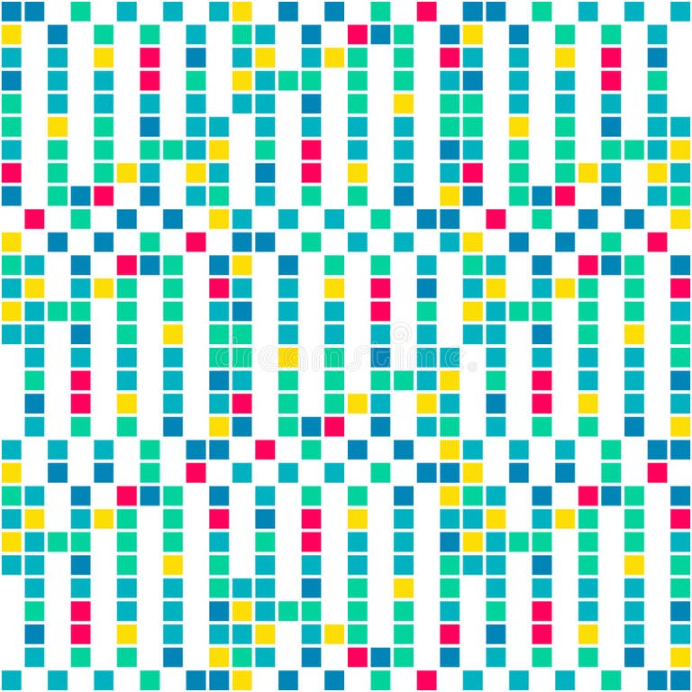 Abstract Seamless Pattern of Bright Squares. Movement of Geometric ...